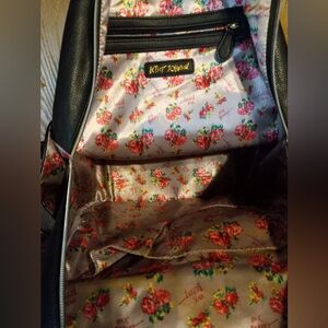 Betsey Johnson | Bags | Betsey Johnson Black And Cream Backpack With ...